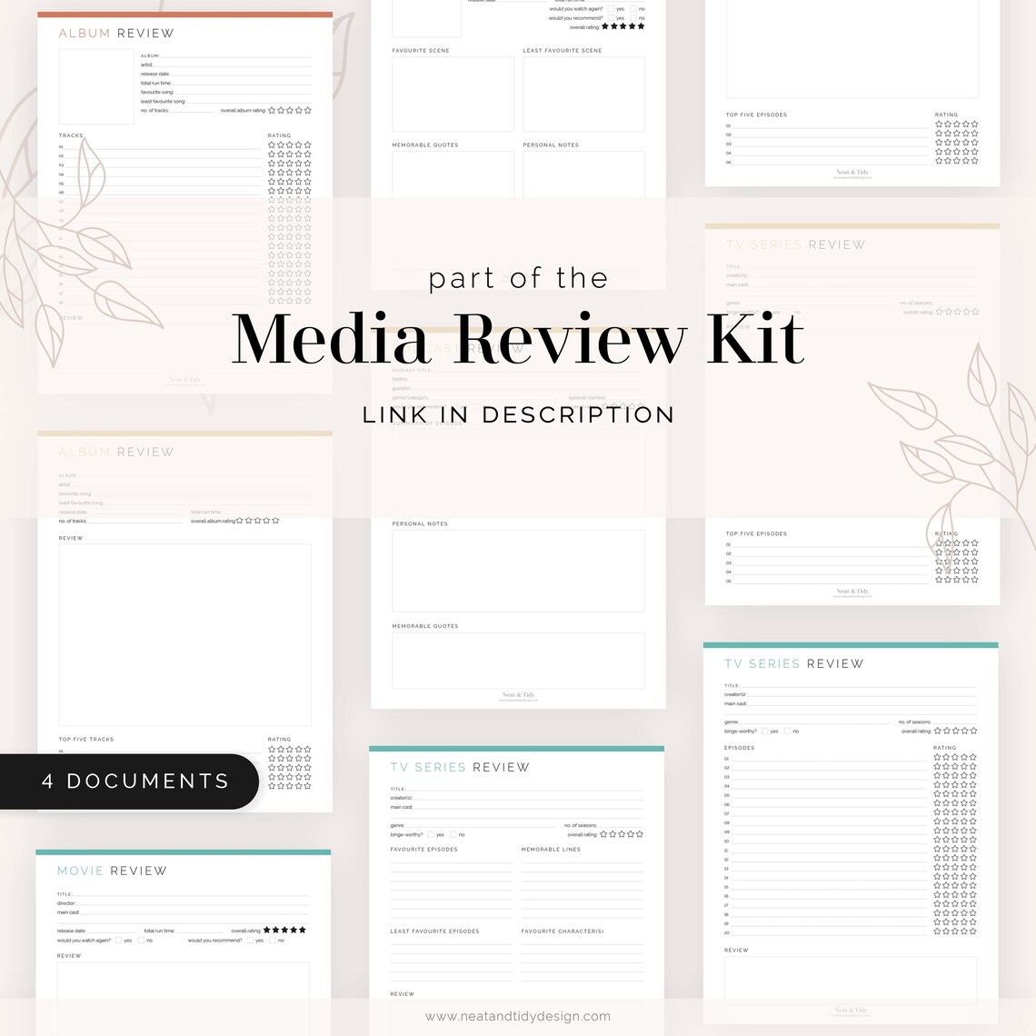Podcast Review Template | Printable and Fillable Podcast Journal PDF ...