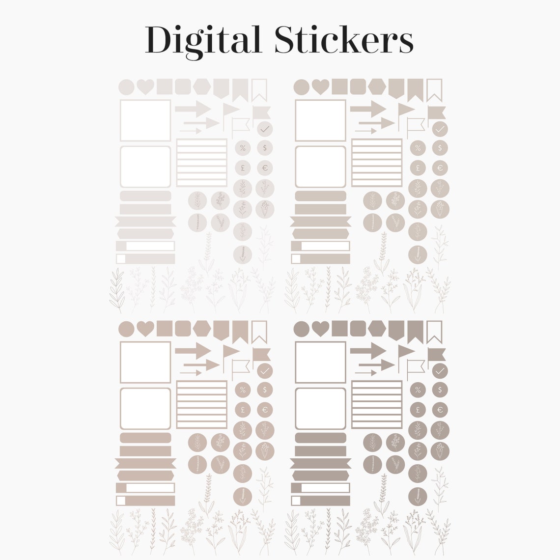 Digital Stickers for Goodnotes Planners Vol 1 1520 - Etsy