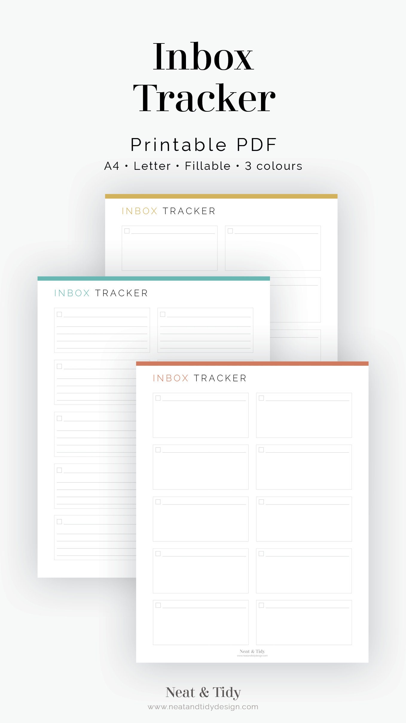 Inbox Tracker Fillable Printable PDF Task Manager, Brain Dump ...