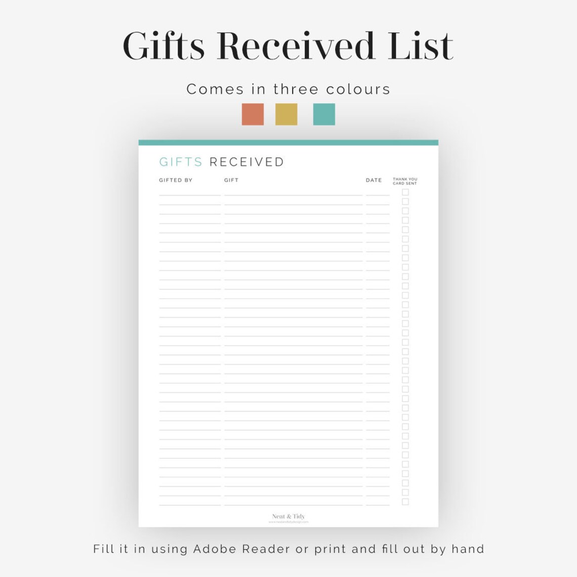 Gift Giving & Receiving - 2 Printables - Fillable - Printable PDF ...