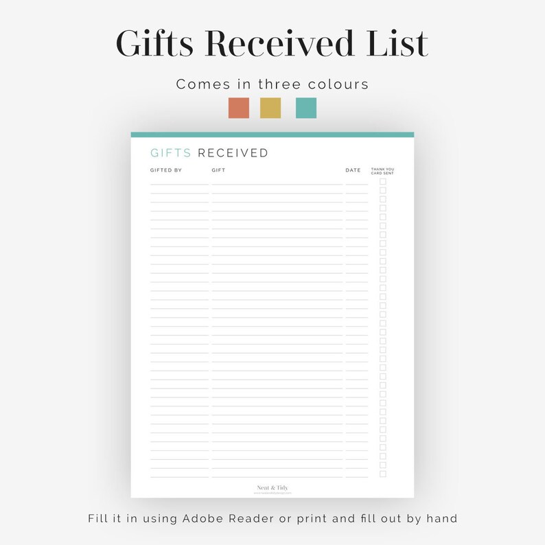 Gift Giving & Receiving 2 Printables Fillable Printable - Etsy