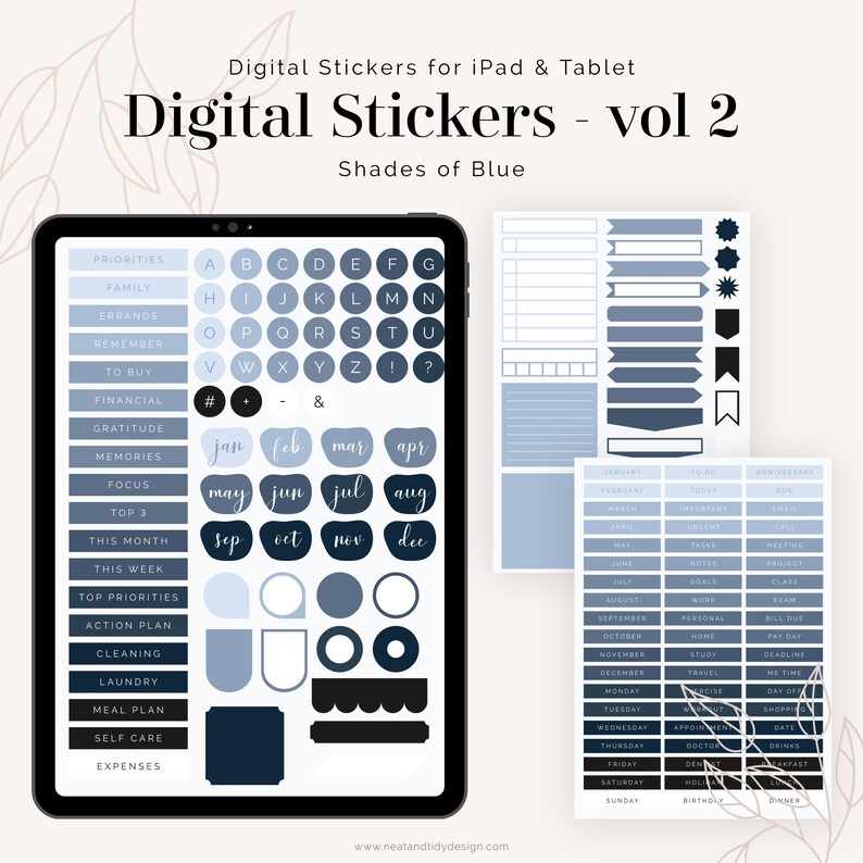 Digital Stickers for Goodnotes Planners - Vol 2 - 1580 Stickers in 8 ...