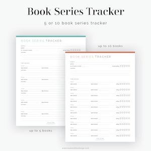 Book Series Tracker - Fillable - Printable PDF - Part of the Reading ...