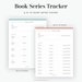 Book Series Tracker Fillable Printable PDF Part of the Reading Journal ...