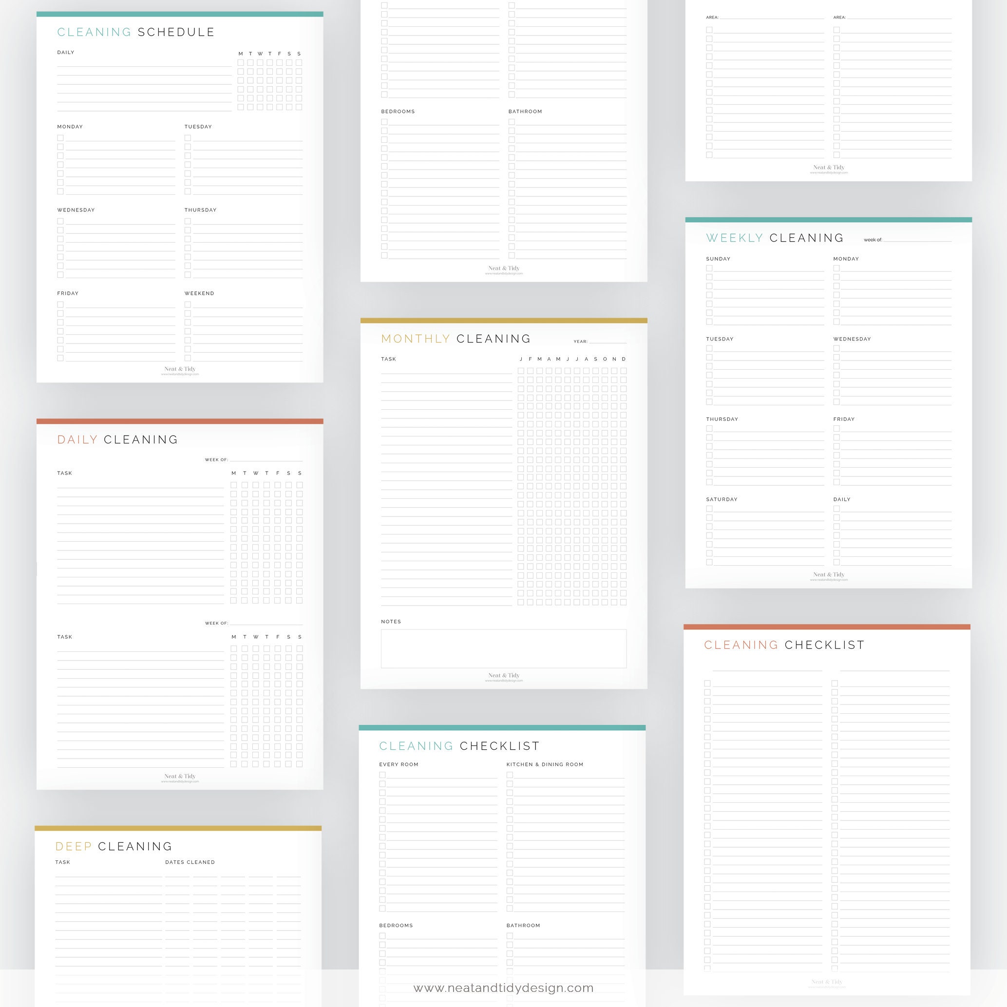 Cleaning Kit 8 Documents Fillable Printable PDF Household Binder, Clean ...