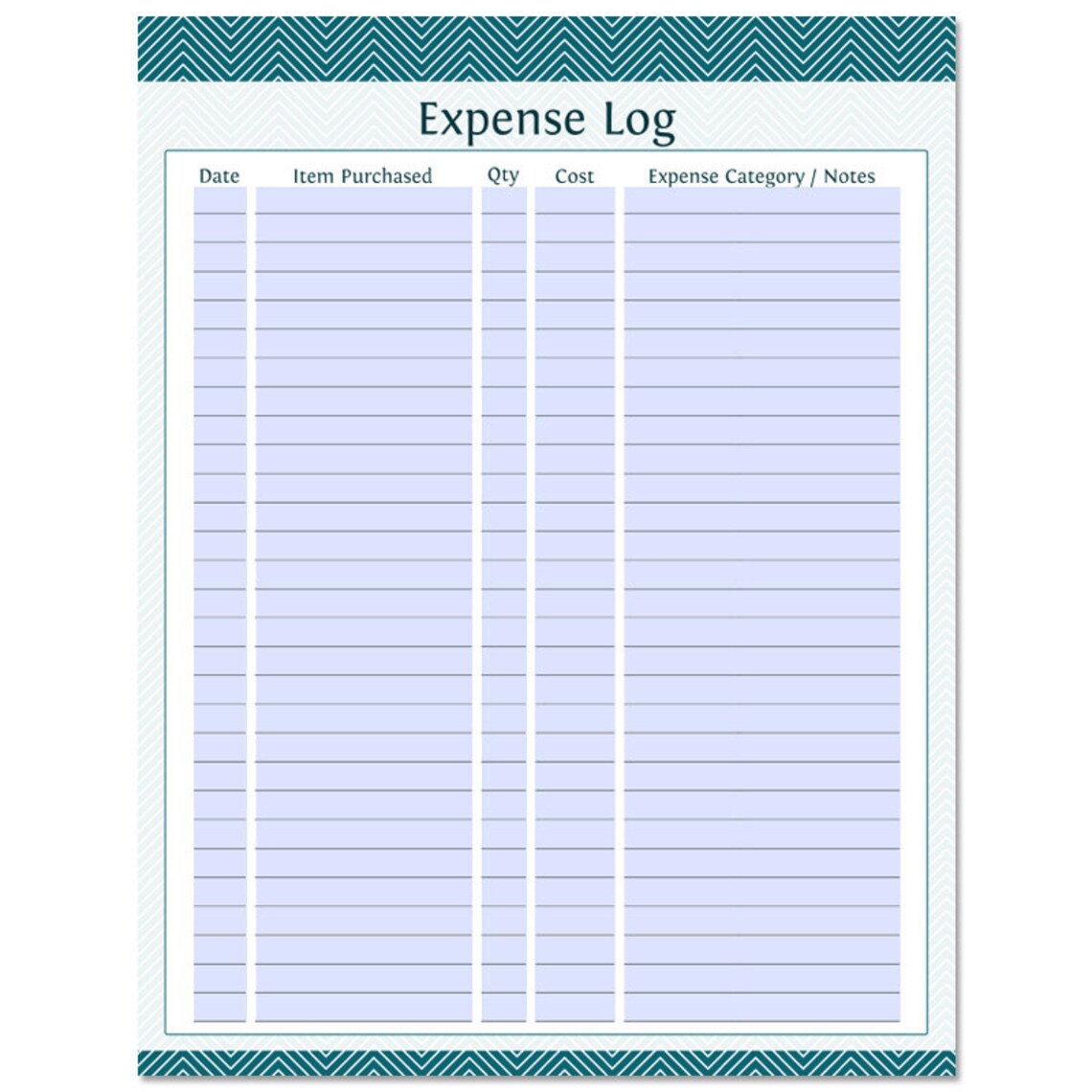 Expense Log - Fillable - Instant Download - Finance Printable PDF - Etsy