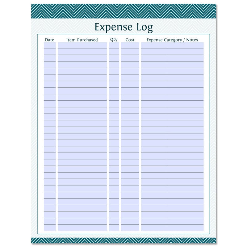 Expense Log - Fillable - Instant Download - Finance Printable PDF - Etsy