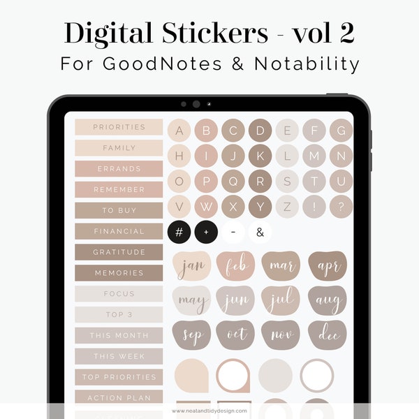 Neutral Stickers - Etsy