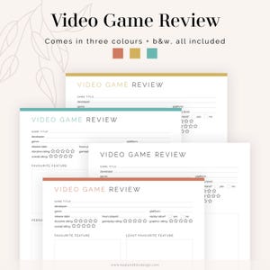 Video Game Review Template PDF | Printable Gaming Journal - Fillable ...