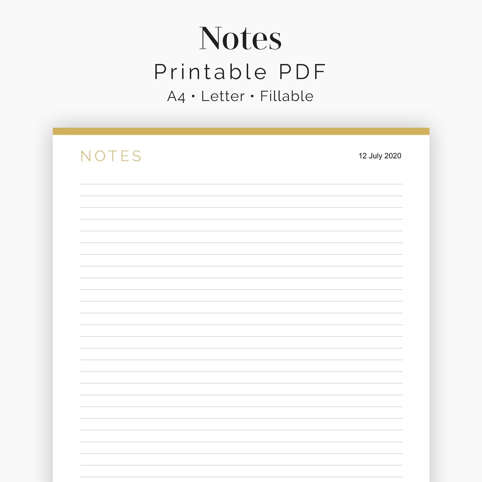 Notes Lined, Unlined, Grid, Dot Grid Fillable Printable PDF Home ...