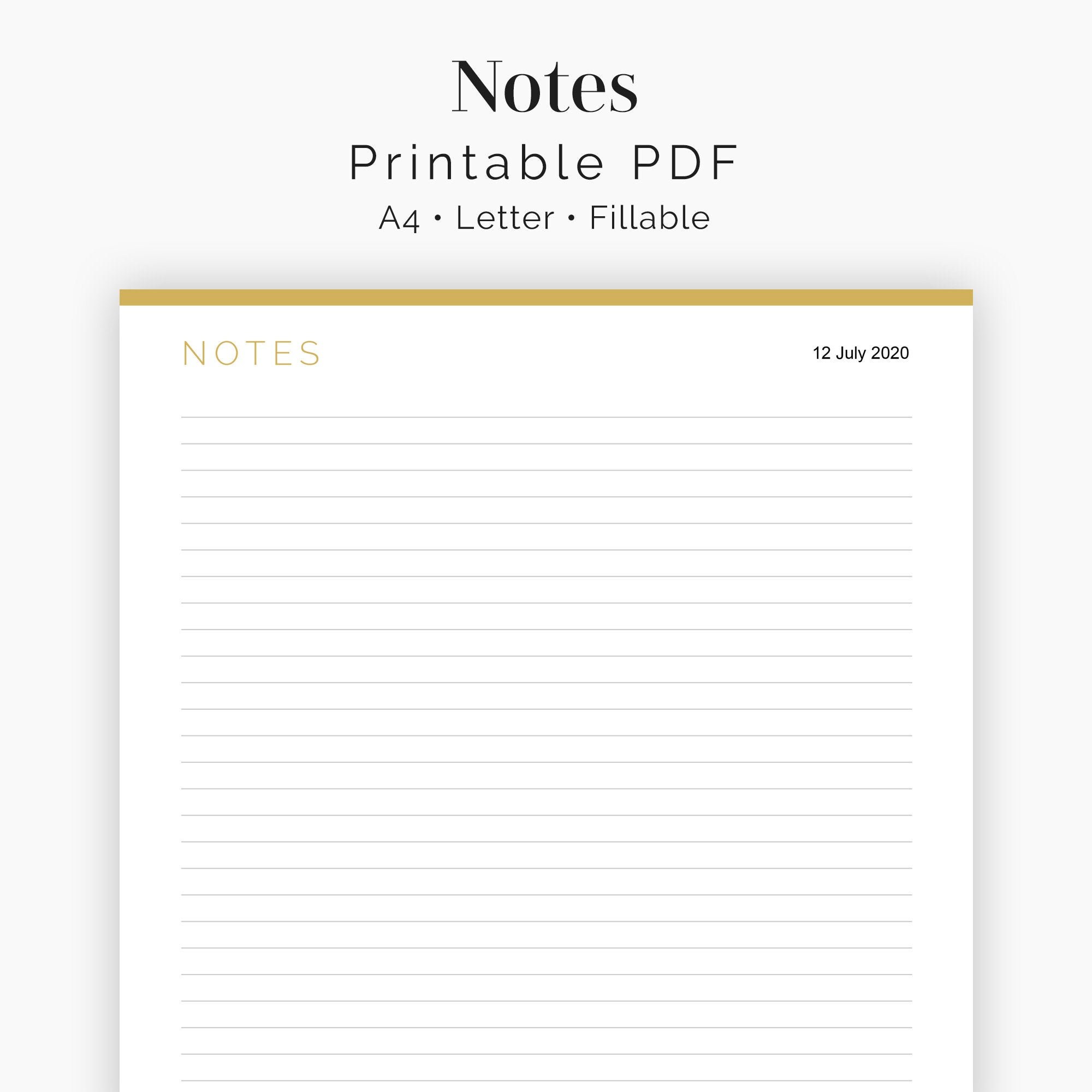 Notes Lined Unlined Grid Dot Grid Fillable Printable - Etsy