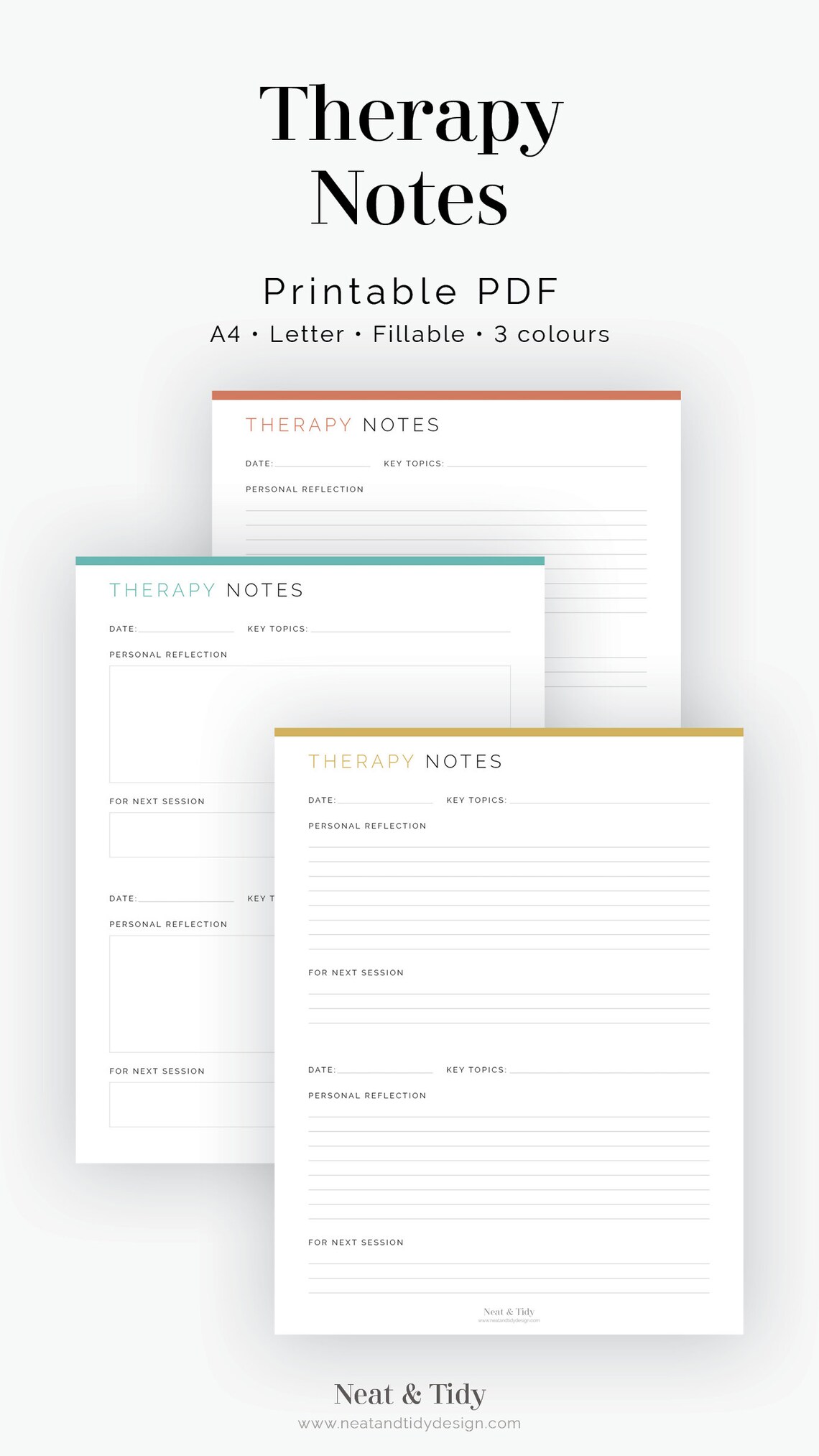 Therapy Session Notes Fillable Printable PDF Mental - Etsy