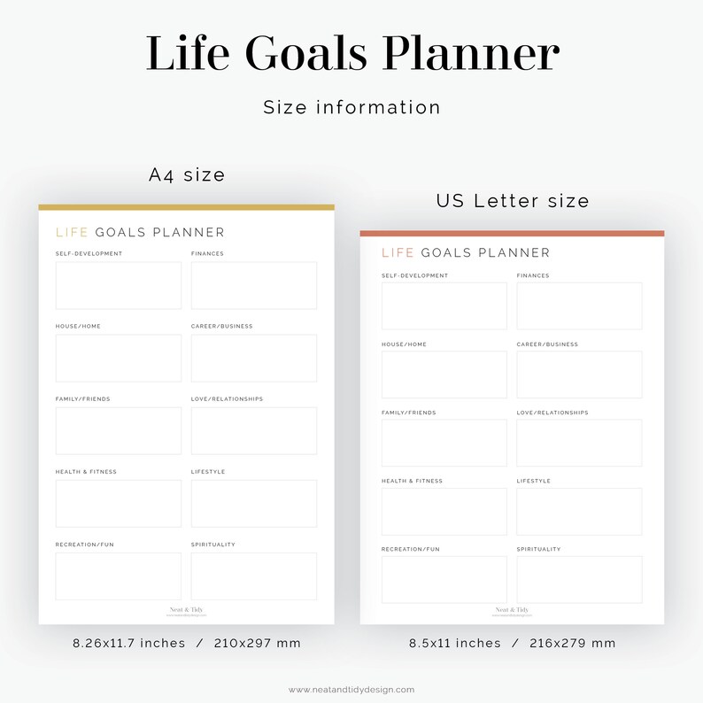 Life Goals Planner Fillable Printable PDF New Year - Etsy Canada