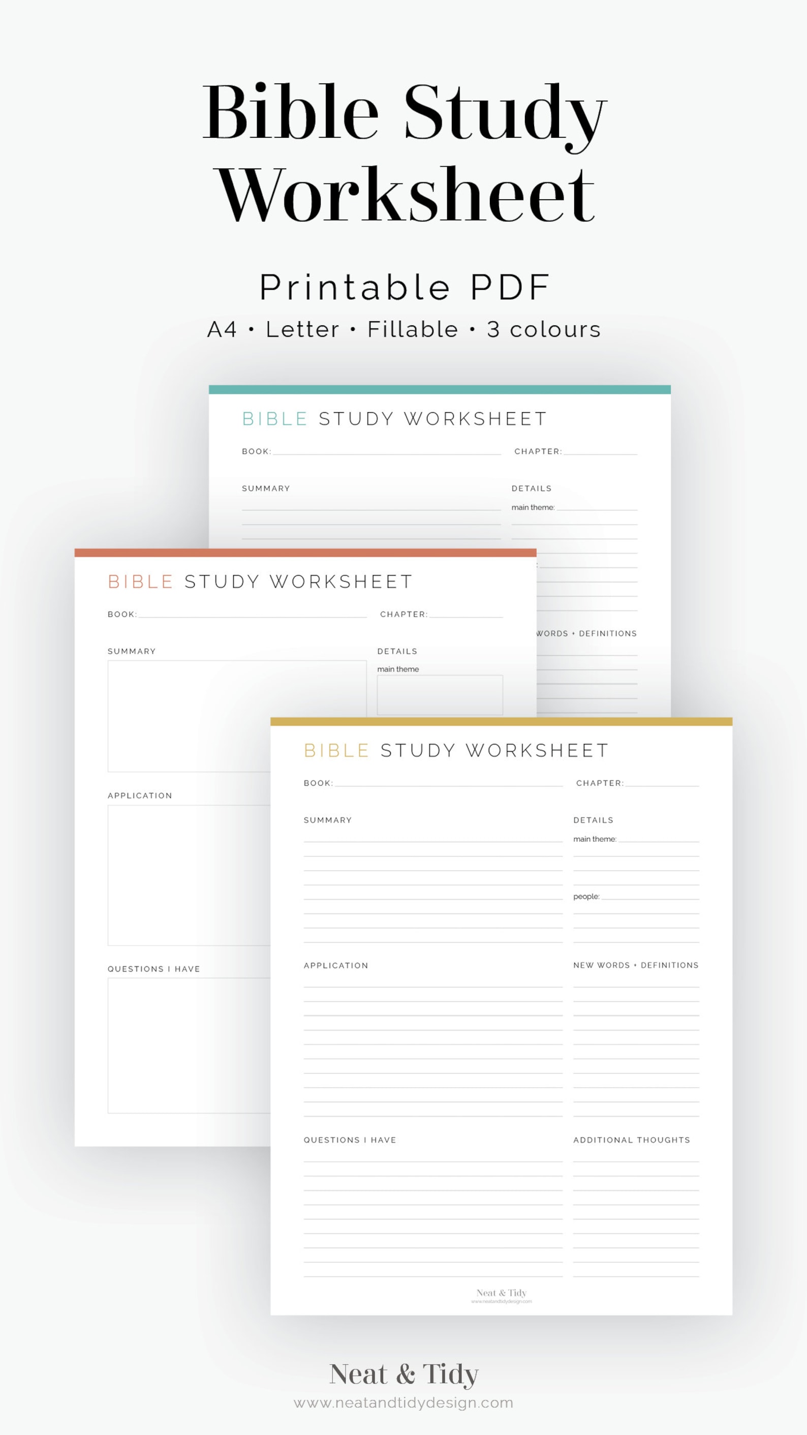 Bible Study Worksheet - Fillable - Printable PDF - Journaling ...