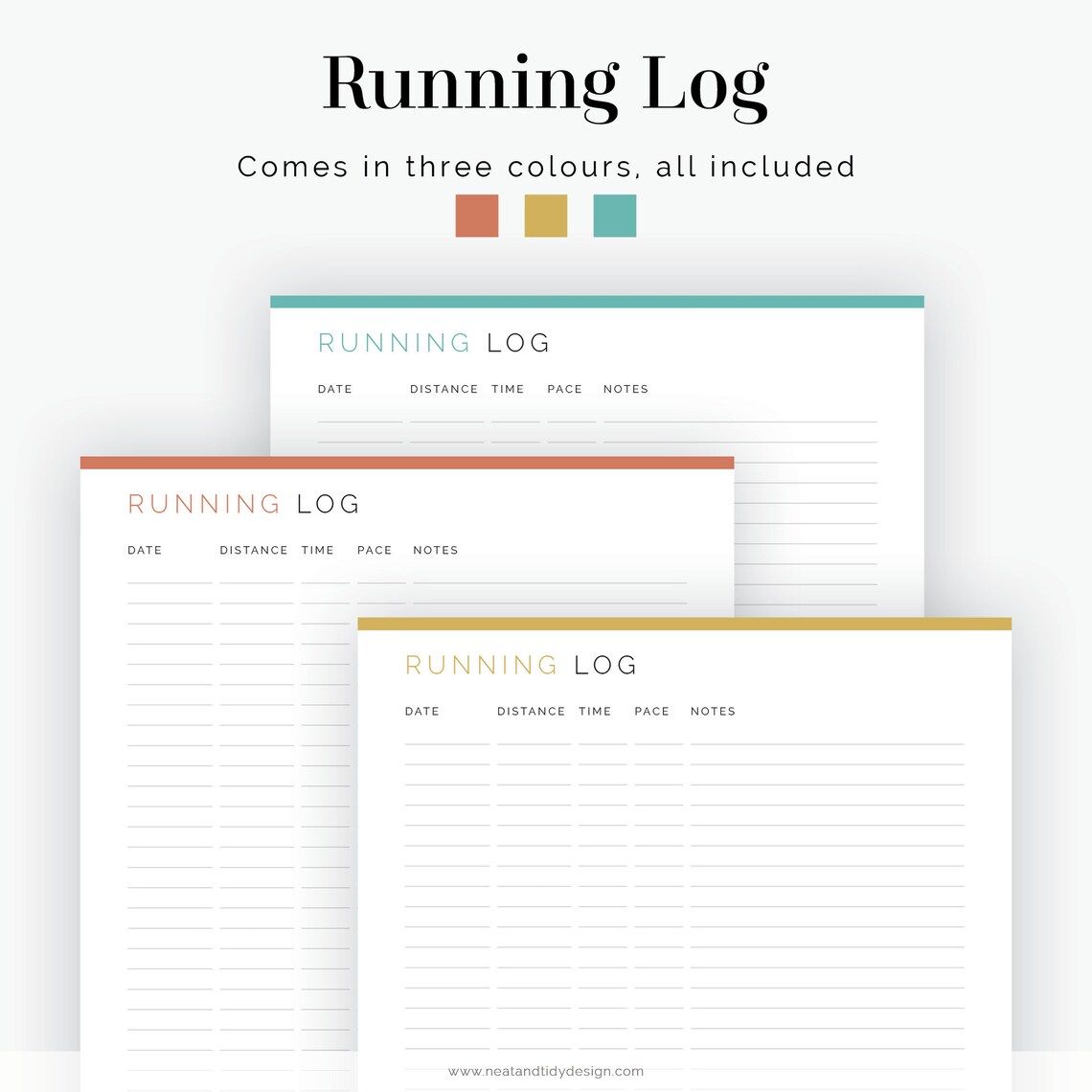 Running Log Fillable Printable PDF Fitness Tracker | Etsy