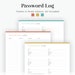 Password Log 2 Layouts Printable, Fillable PDF Password Tracker ...