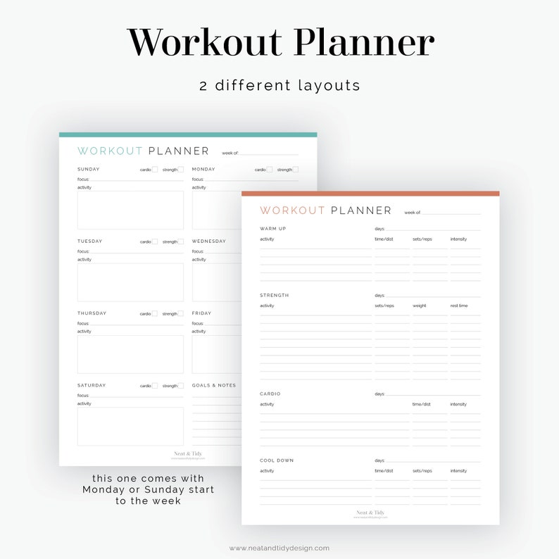 Weekly Workout Planner/tracker Fillable Printable PDF Fitness Tracker ...