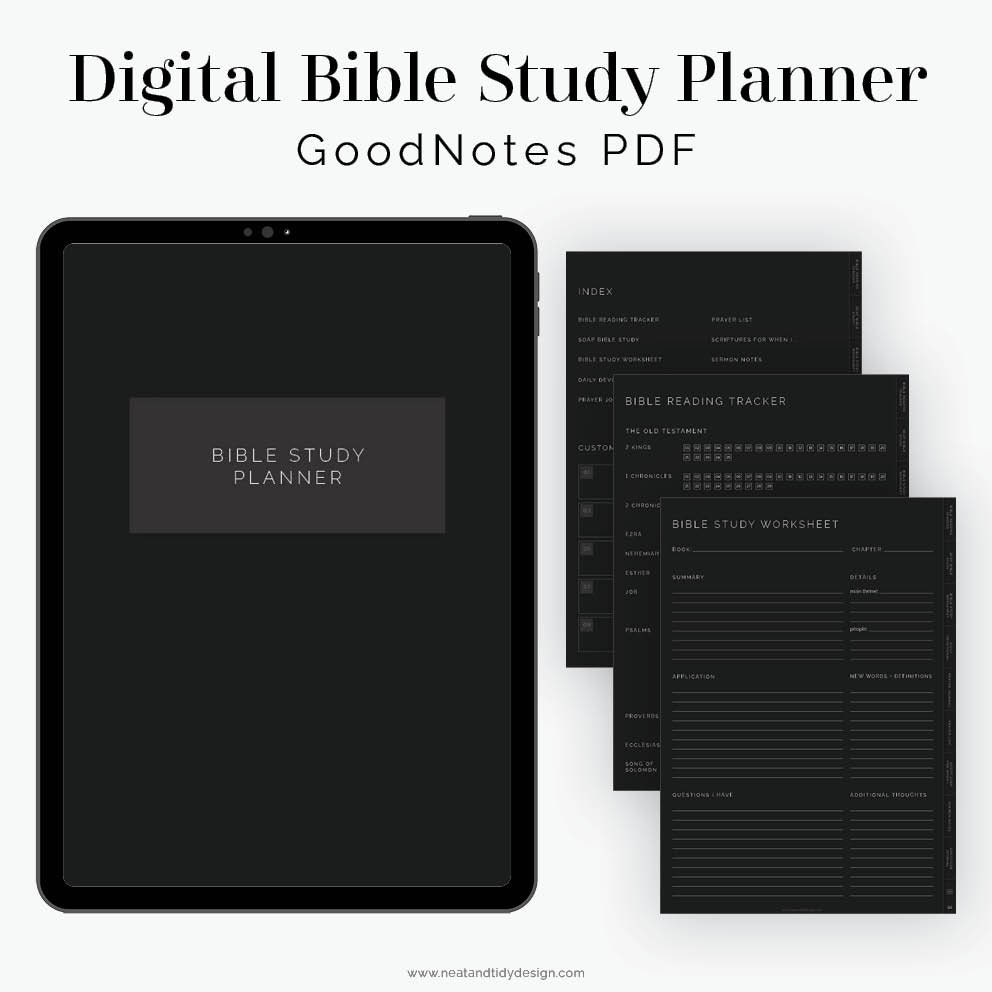 Digital Bible Study Planner for Goodnotes dark Mode portrait ...