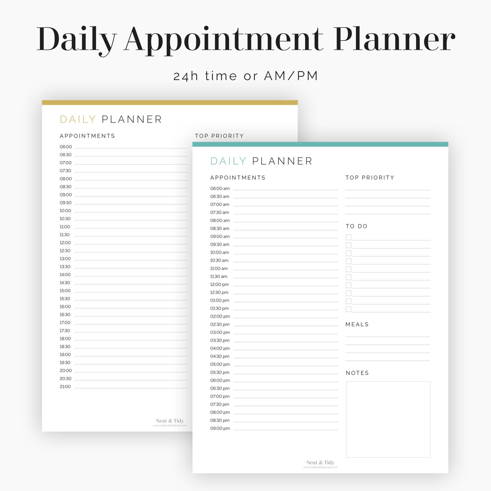 Daily Appointment Planner Fillable Printable PDF Time | Etsy