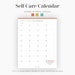 Self-care Calendar - Fillable - Printable PDF - Mental Health Printable ...