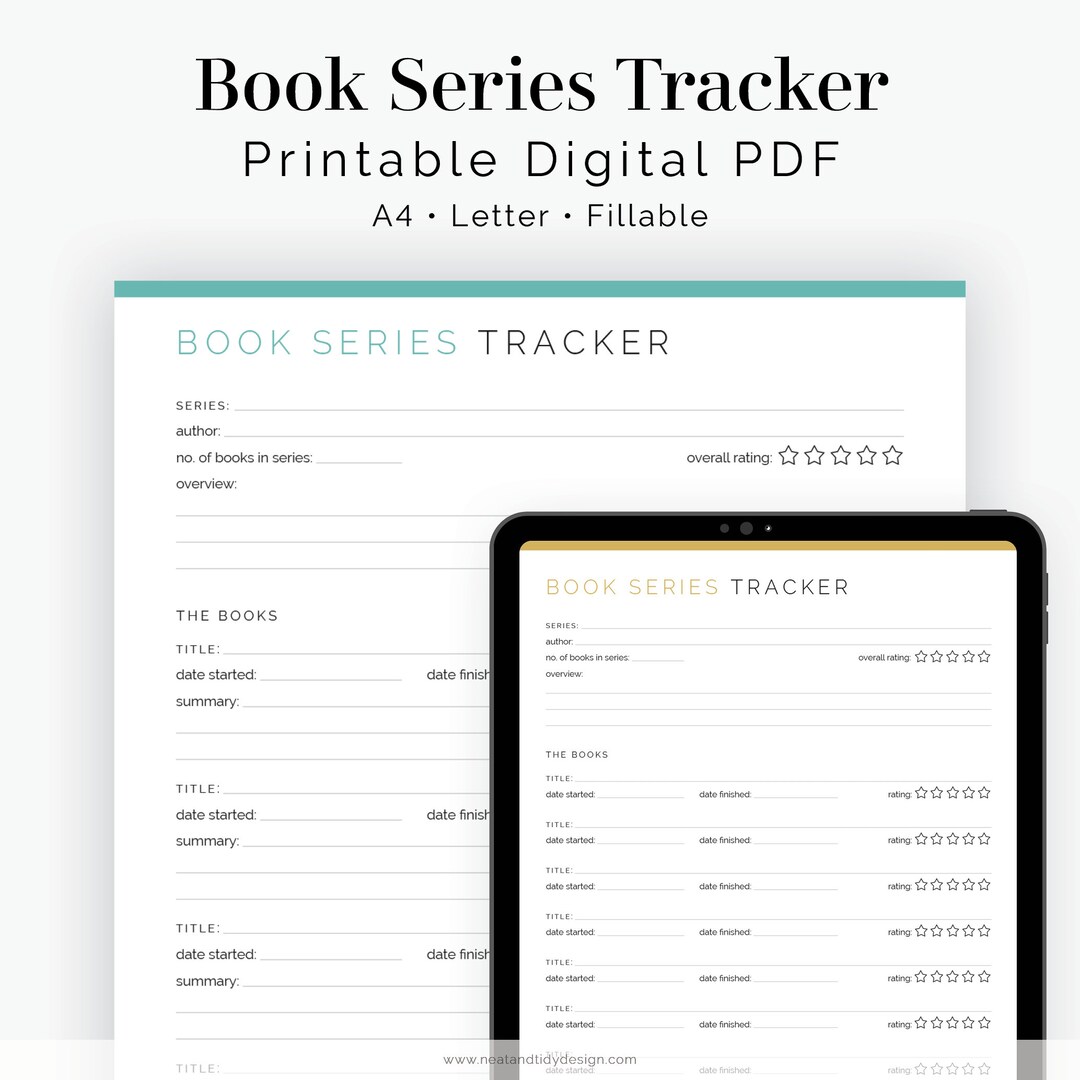 Book Series Tracker - Fillable - Printable PDF - Part of the Reading ...
