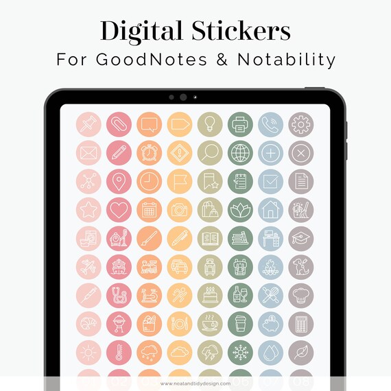 Digital Stickers for Goodnotes Planners Vol 1 1520 - Etsy