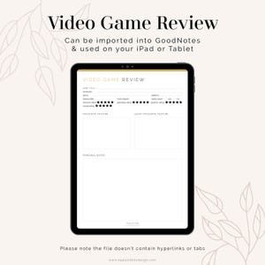 Video Game Review Template PDF | Printable Gaming Journal - Fillable ...