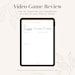 Video Game Review Template PDF | Printable Gaming Journal - Fillable ...