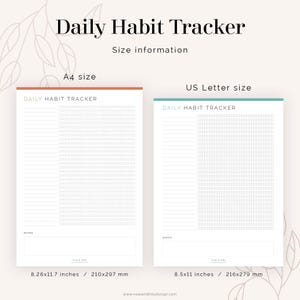 Daily Habit Tracker - Fillable - Printable PDF - Journaling, New Year ...