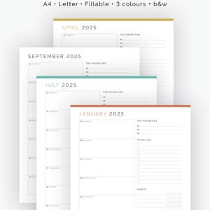 2025 Weekly Dated Planner, Fillable and Printable PDF - 2025 Weekly ...