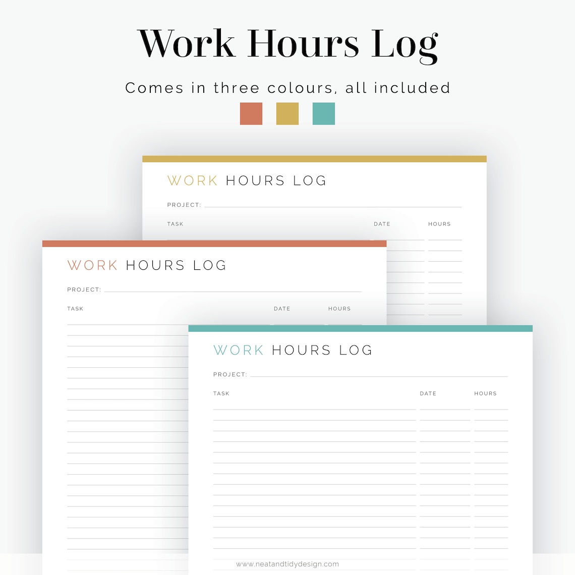 Project Work Hour Log Tracker Fillable Printable PDF Task Management ...