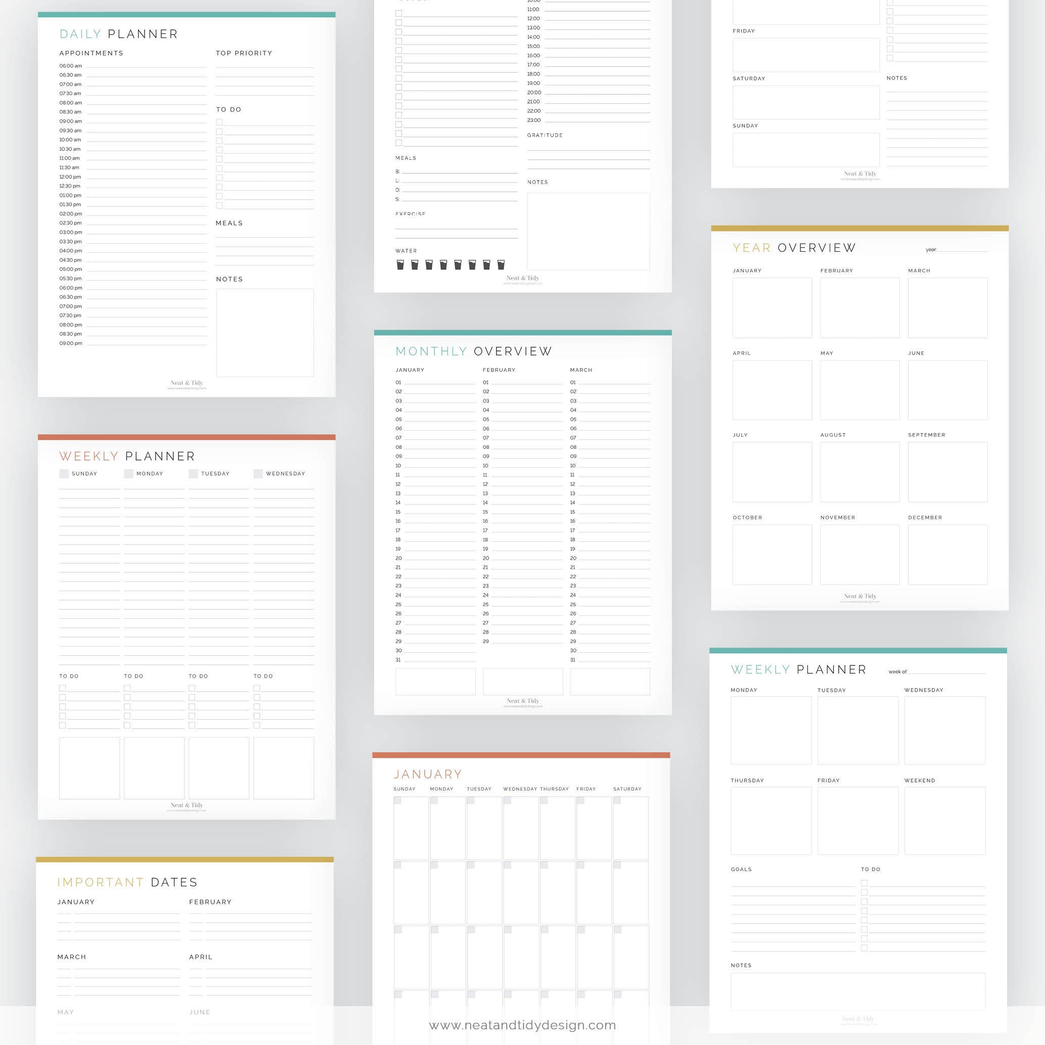 Time Planner Kit (8 Documents) - Fillable - Printable PDF - Undated ...