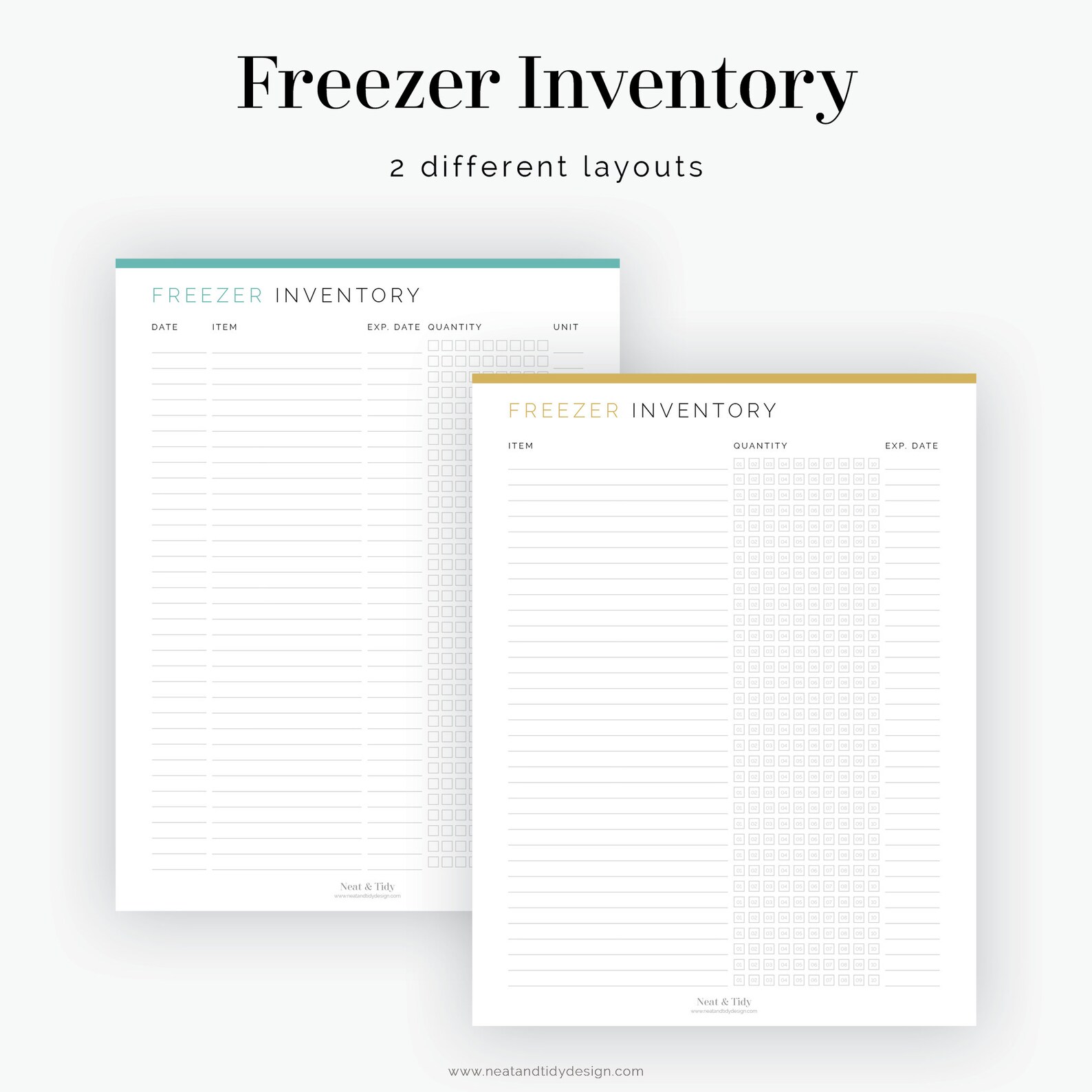 Freezer Inventory 2 Layouts Fillable Printable PDF - Etsy