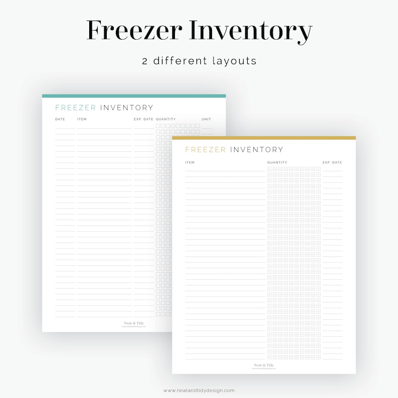 Freezer Inventory 2 Layouts Fillable Printable PDF - Etsy