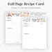 Recipe Card Full Page - 5 Illustrated Headers, Cute Recipe Page ...