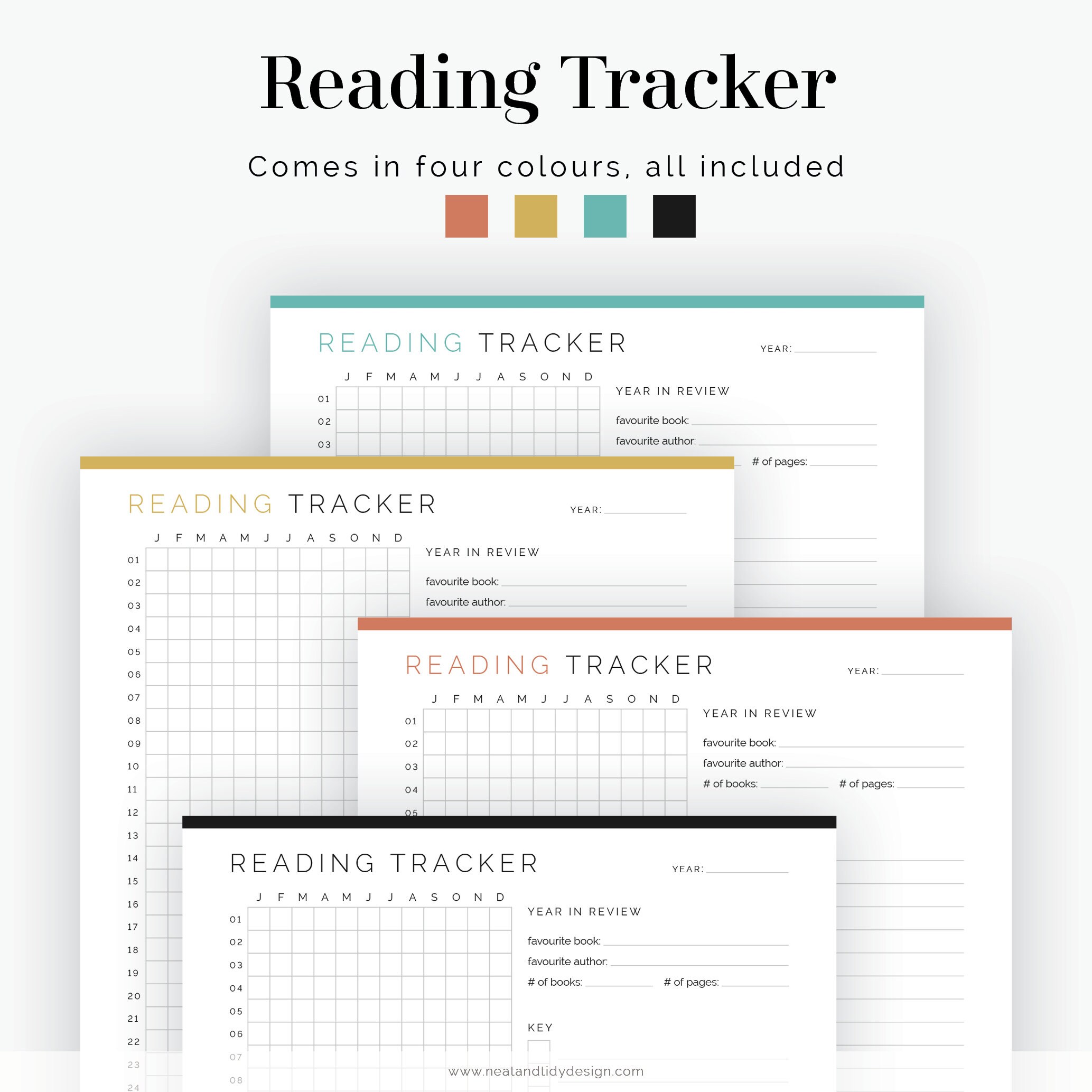 Reading Tracker Fillable Printable PDF Readers Kit, Book Lovers Instant ...