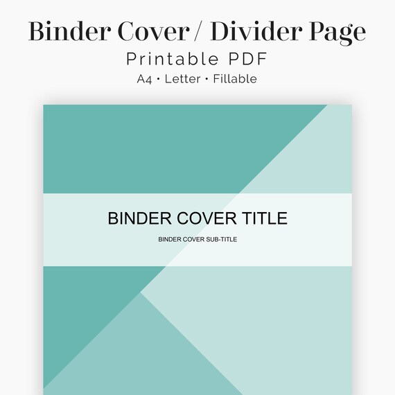 Cover Page / Divider Page Fillable Household Binder | Etsy