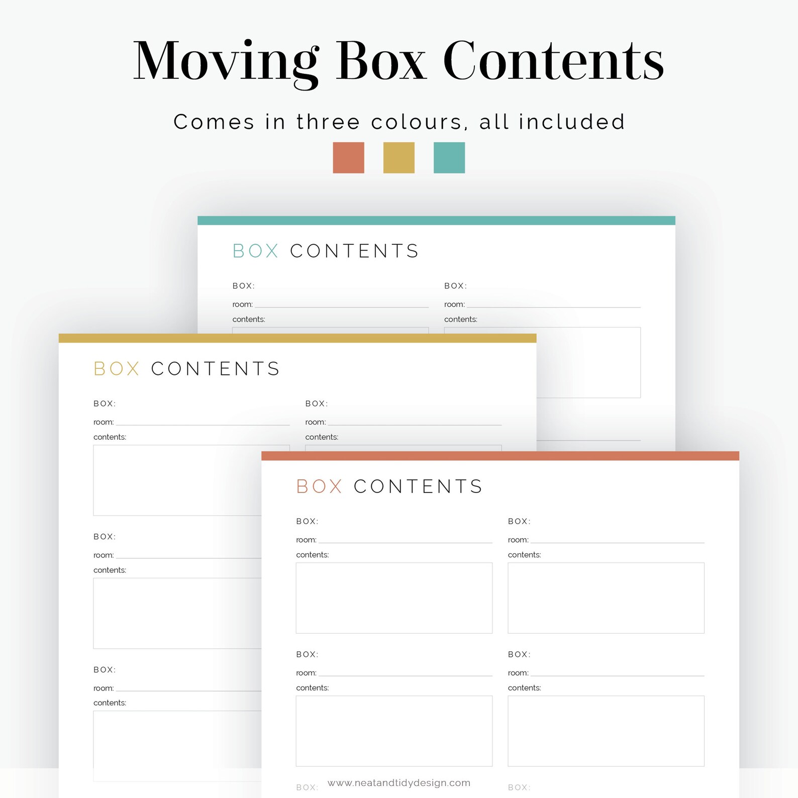 Moving Box Content Inventory Fillable Moving Planner - Etsy