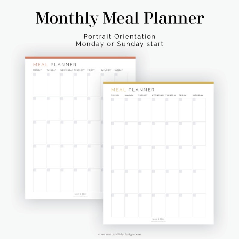 Meal Planner Bundle 9 Documents Fillable Printable PDF Household ...