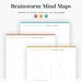 Brainstorming Mind Map Templates (3 Layouts) - Fillable - Printable PDF ...