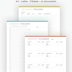 Health & Fitness Kit (10 Documents) - Fillable - Printable PDF - Health ...