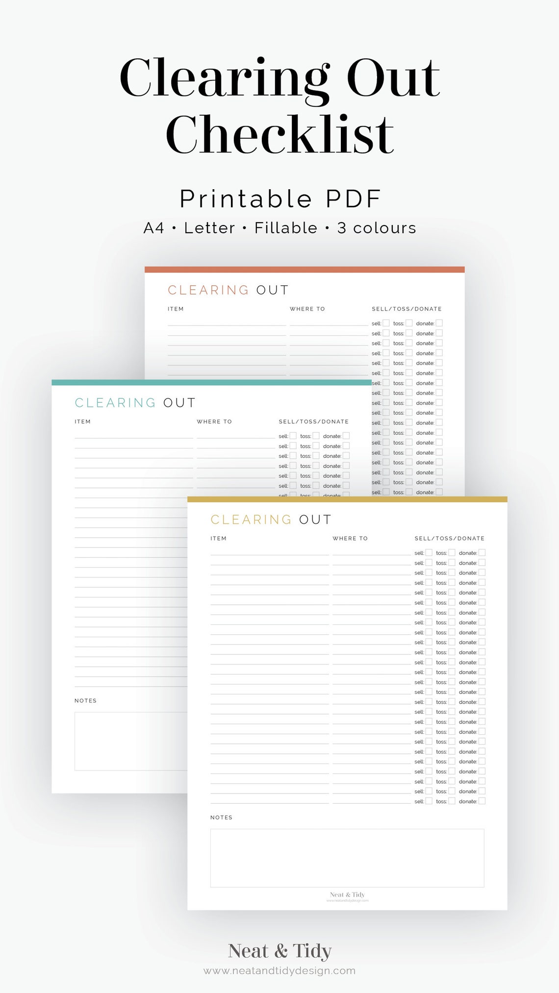 Clearing Out Fillable Moving Planner Household Planner - Etsy