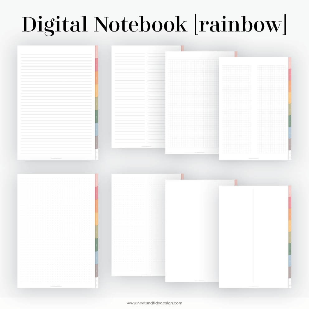 Digital Tabbed Notebook Bundle portrait 3 Notebooks & - Etsy