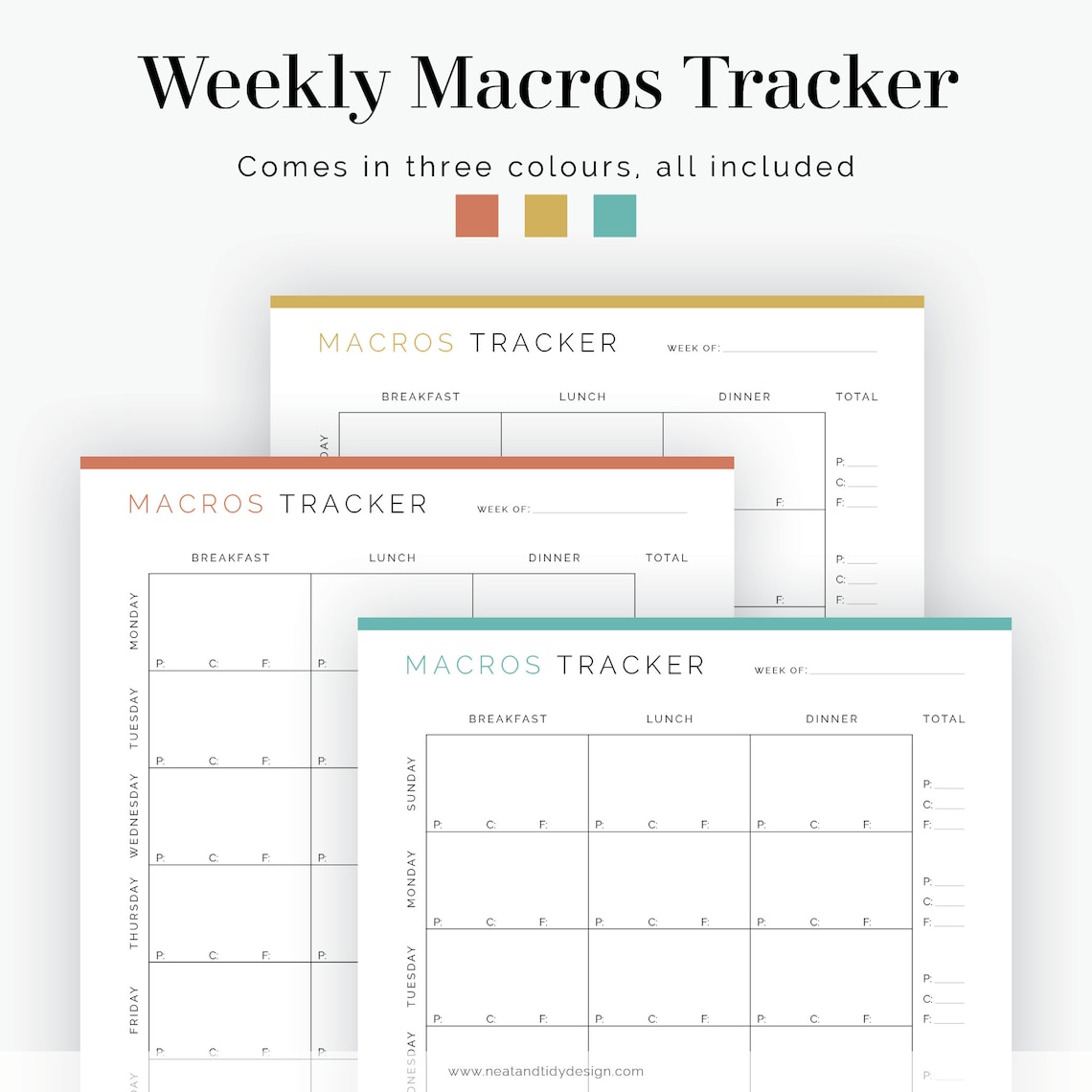 Weekly Macros Tracker Fillable Printable PDF Weekly Food - Etsy