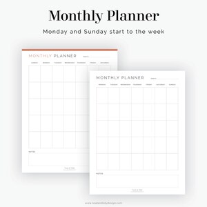 Monthly Planner V3 - Fillable - Time Planner, Perpetual Calendar ...