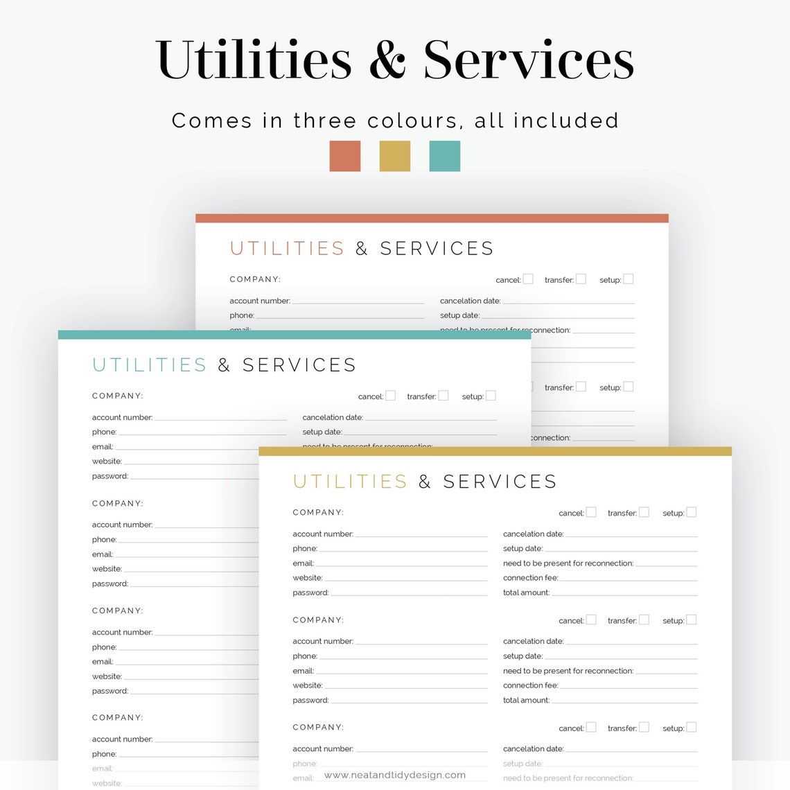 Moving Utilities & Services to Cancel and Set up - Fillable - Moving ...