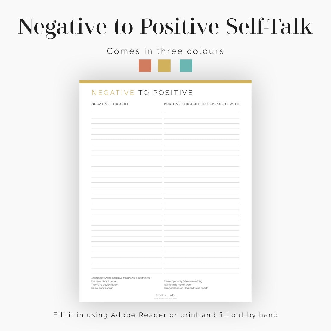 Self-care & Self-esteem Kit 10 Documents Fillable Printable PDF Mental ...