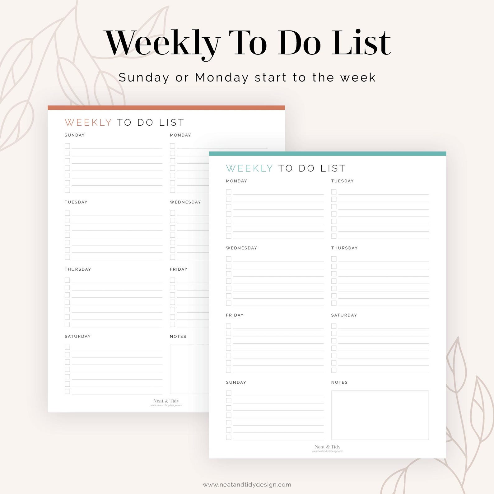 To Do List Bundled Kit (6 Documents) - Fillable - Printable PDF - Task ...
