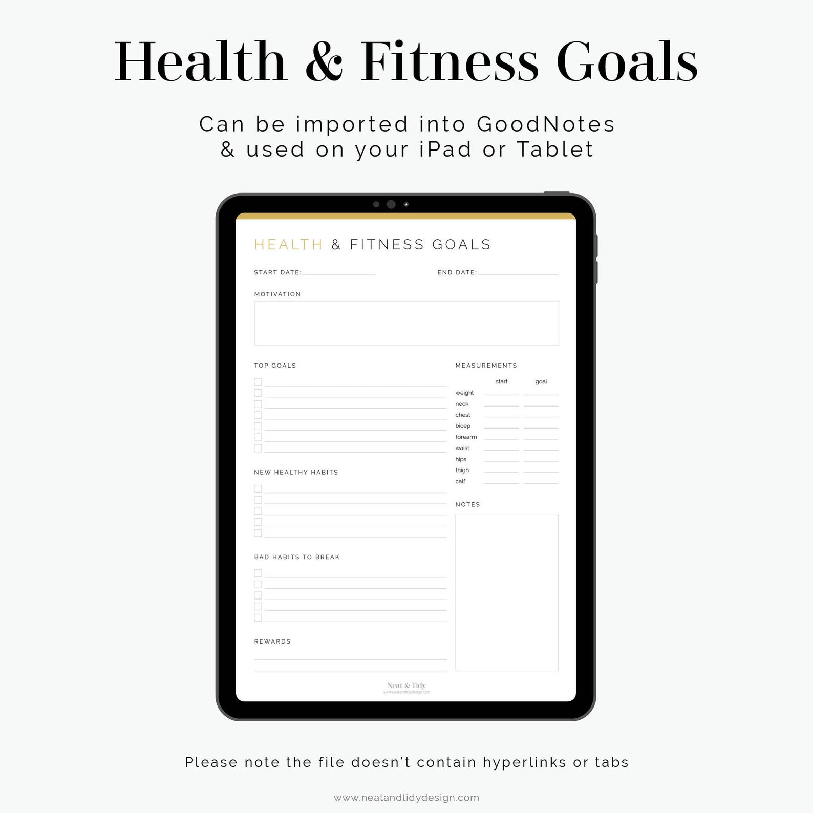 Health and Fitness Goals Fillable Printable PDF Health & Fitness ...