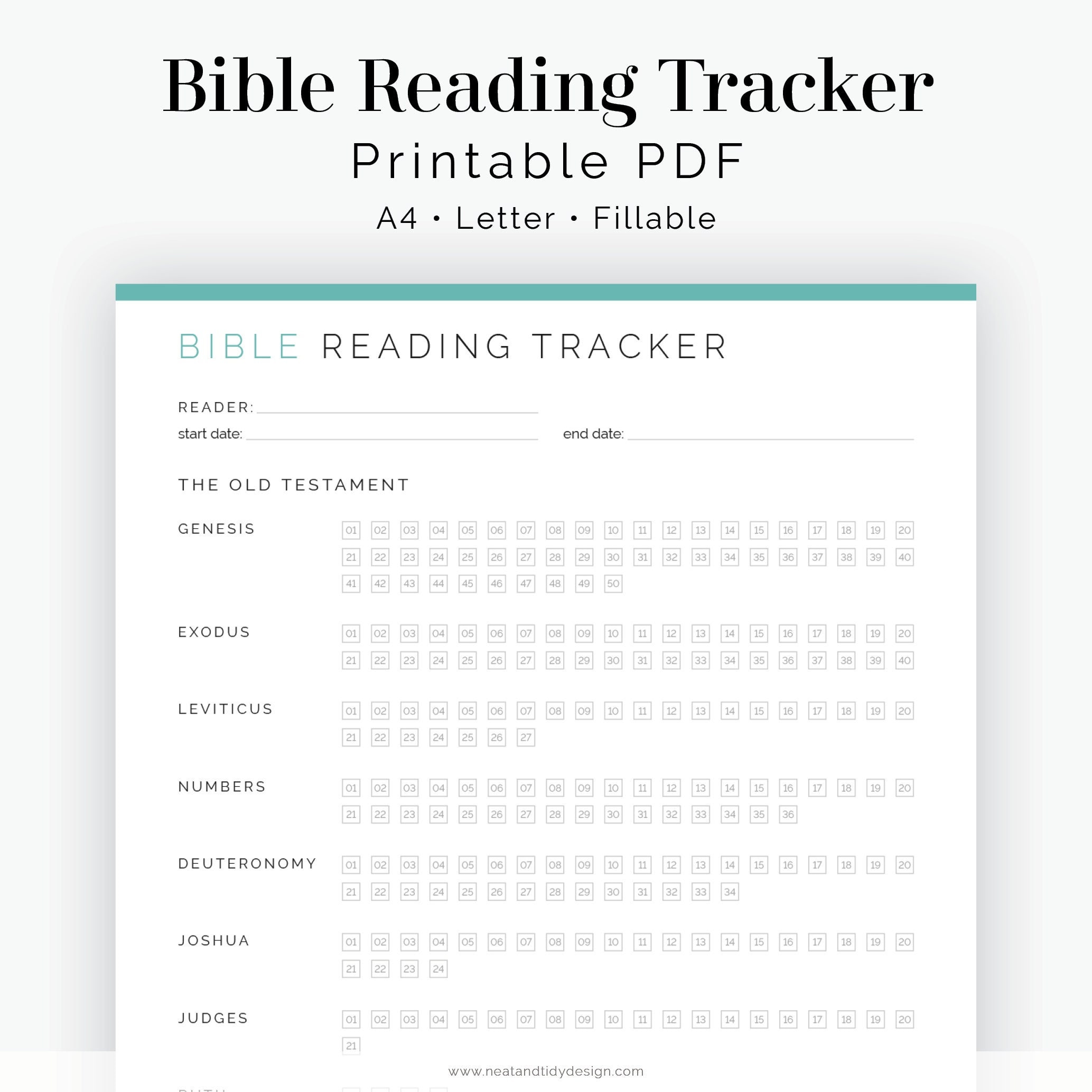 Bible Reading Tracker - Fillable - Printable PDF - Devotional Practice ...